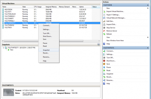 Hyper-V Snapshots | Services Informatiques